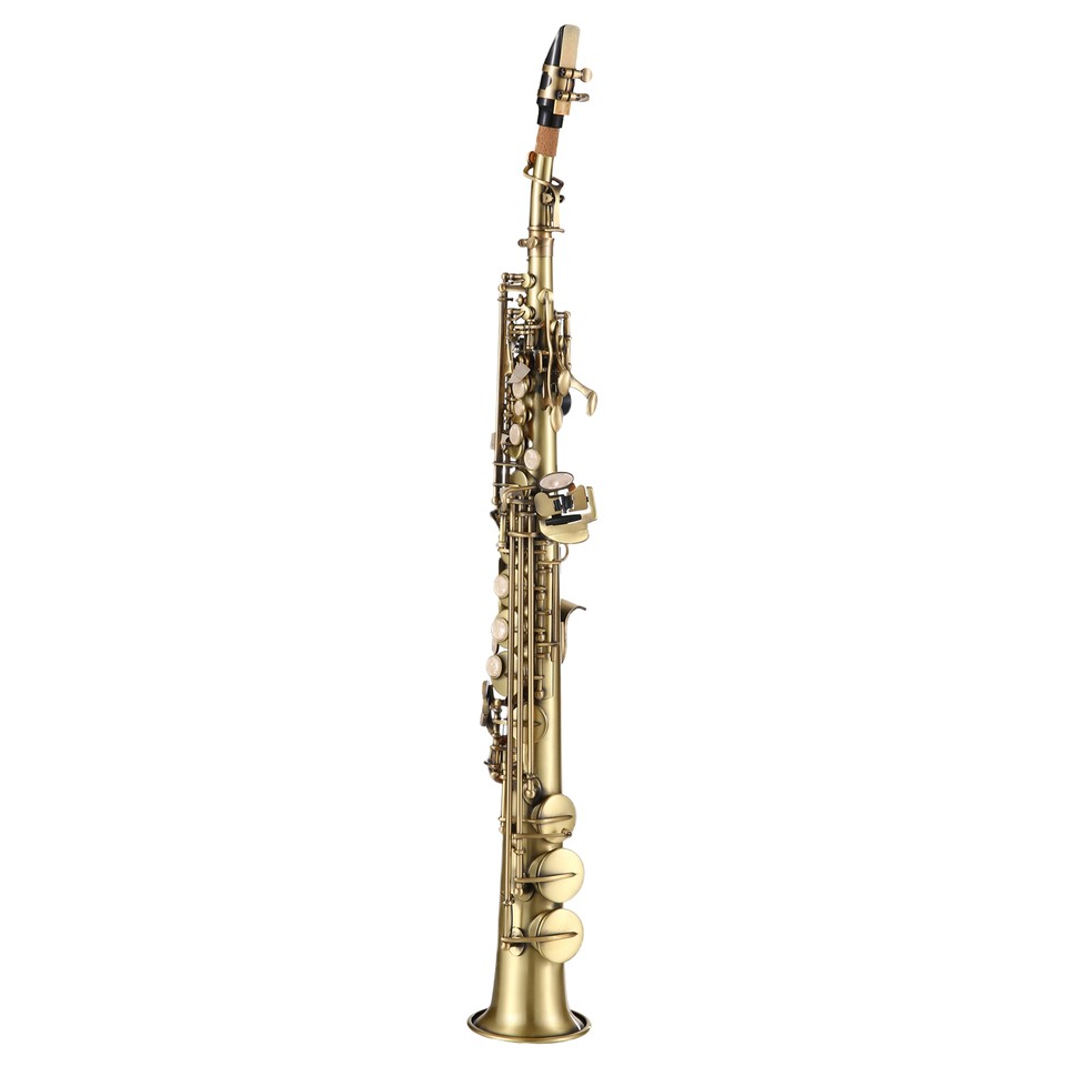 Professional Brass Straight Soprano Saxophone Nickel Plated Bb Sax Full ...
