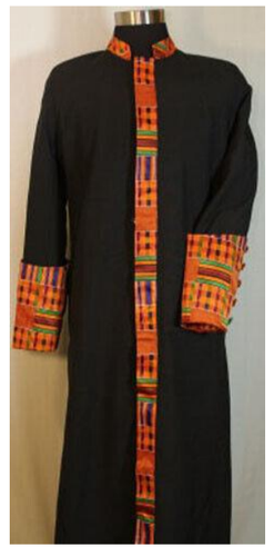 Clergy Minister Pastor Preacher Men's Robe Black with African Heritage ...