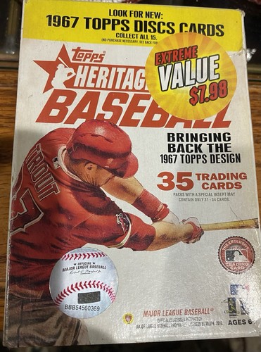 2016 Topps Heritage MLB Unopened Hanger Box 35 Cards. 1967 Topps Discs ...