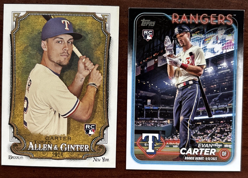 Evan Carter 2024 Topps Allen & Ginter Rookie Card 96 and 2024 Rookie ...