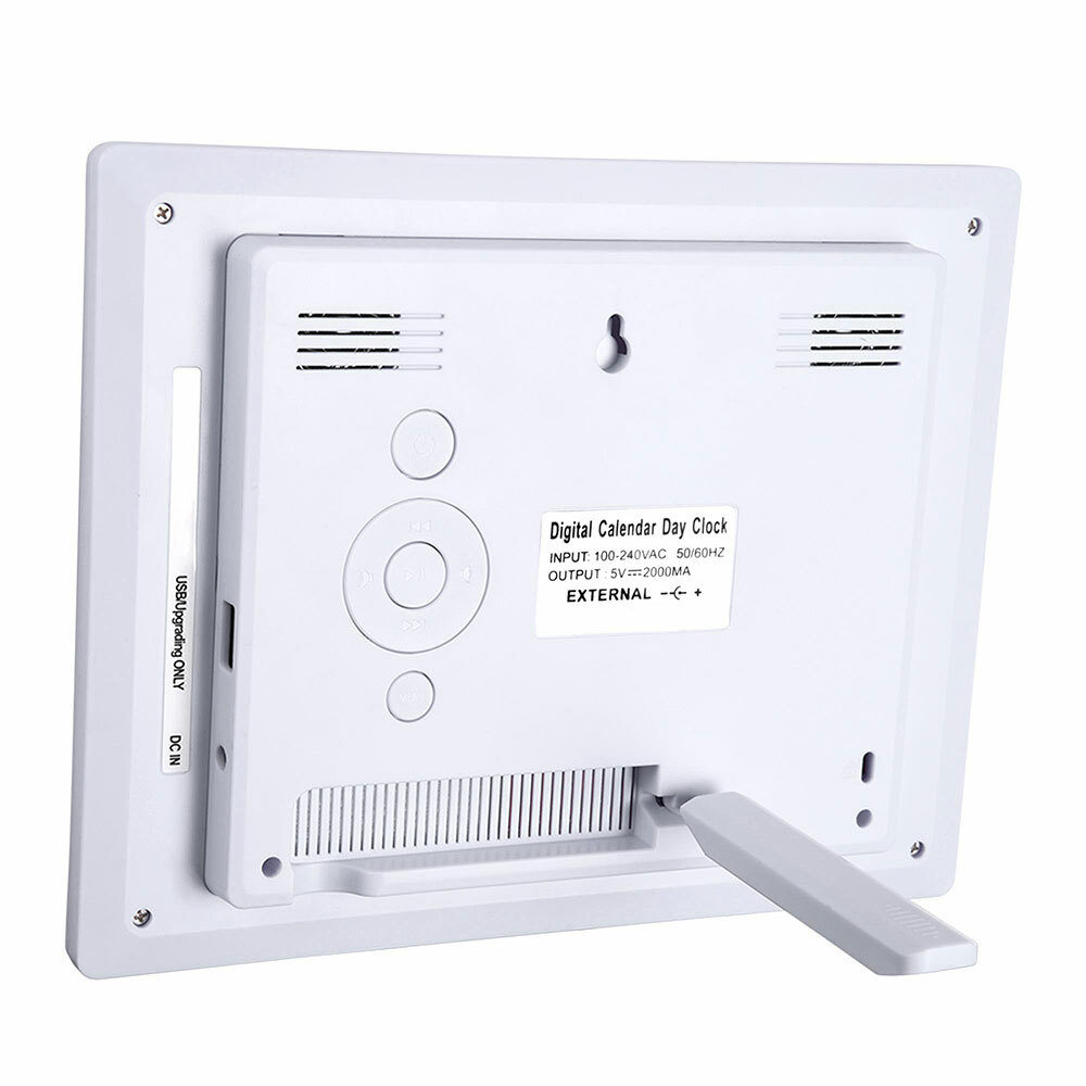 8" Large Digital LED Day Clock 6-Alarm Time Week Date Calendar Dementia ...