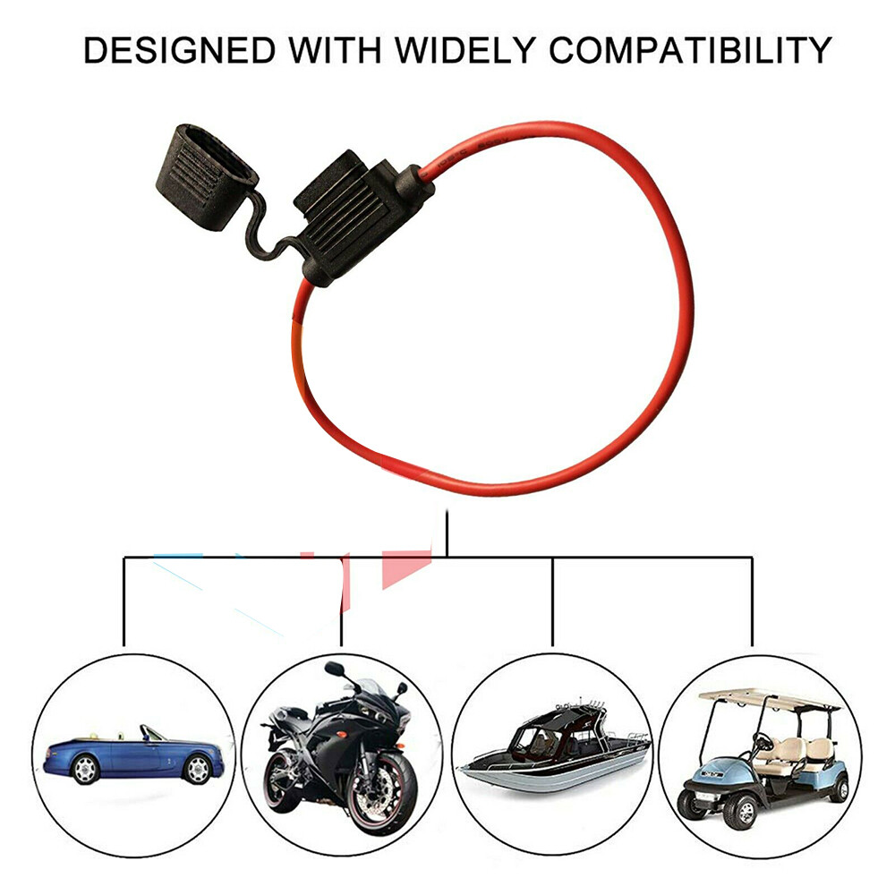 10Pcs 12AWG Standard/ATC/ATO Fuse Holder 12 Volt Waterproof 30 Amp ...
