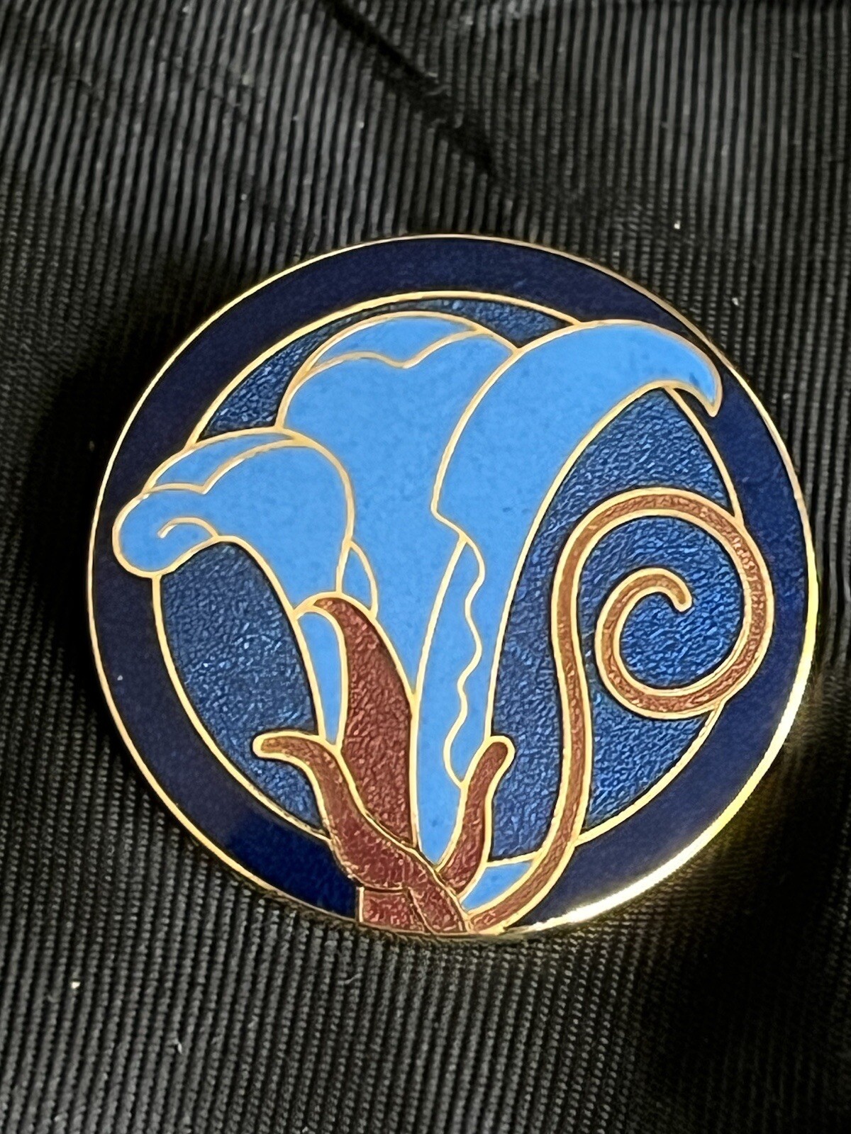 Vintage Blue Enamel Brooch Pin Isle of Sky Blue Flower Enamel Brooch ...