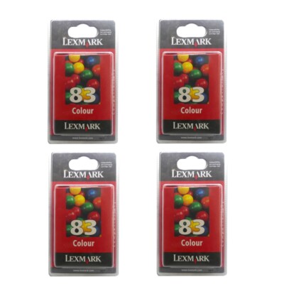 4x Original Lexmark Encre Cartouche 83 pour X5100 X5130 X5150 X5190 ...