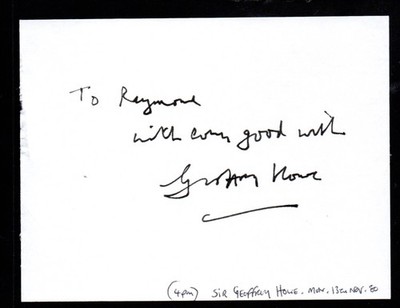 Geoffrey Howe MP Politics authentic signed autograph signature COA UACC ...