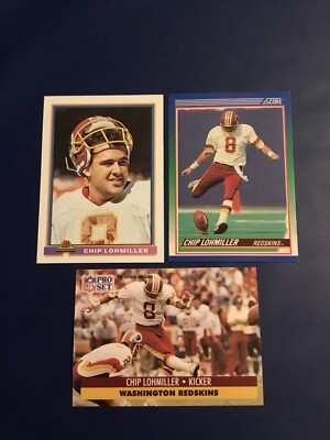 1990 Score #341 1991 Bowman Pro Set #320 #341 #543 CHIP LOHMILLER Lot 3 ...