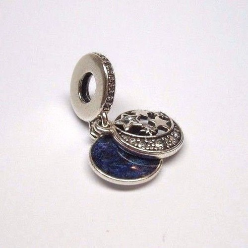 PANDORA NIGHT SKY SHIMMERING MIDNIGHT CZ DANGLE CHARM STERLING 925 ALE ...