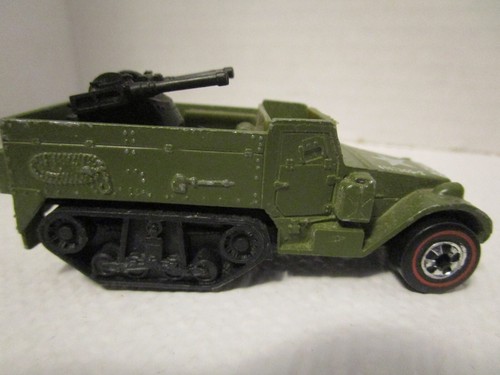 Hot Wheels 1974 Redline Halftrack Gun Bucket Green Army Truck Hong Kong ...