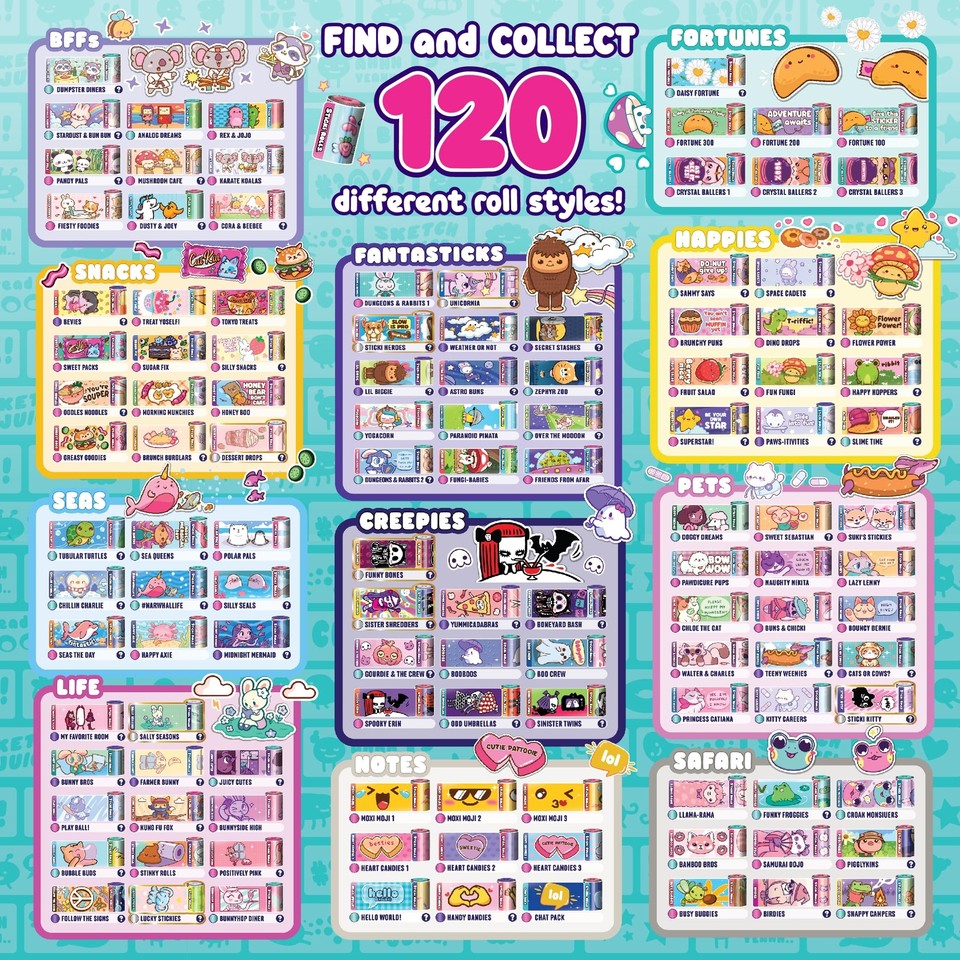 Sticki Rolls Bracelet and Activity Book 120 Kawaii Stickers 7 Mystery ...