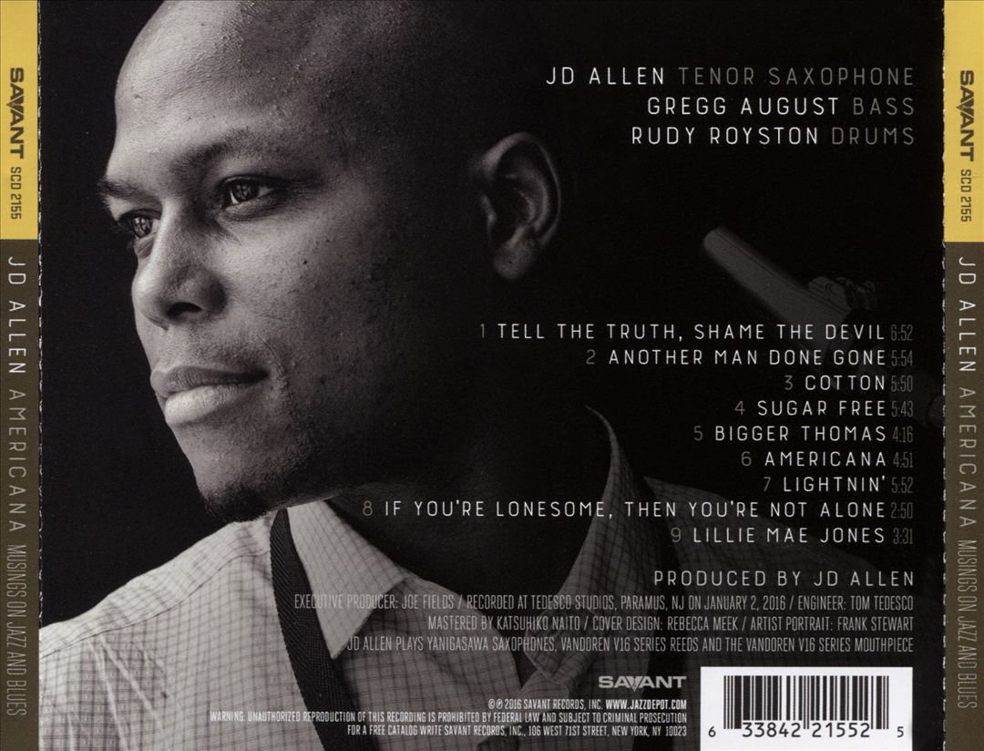 JD ALLEN AMERICANA: MUSINGS ON JAZZ AND BLUES NEW CD 633842215525| eBay