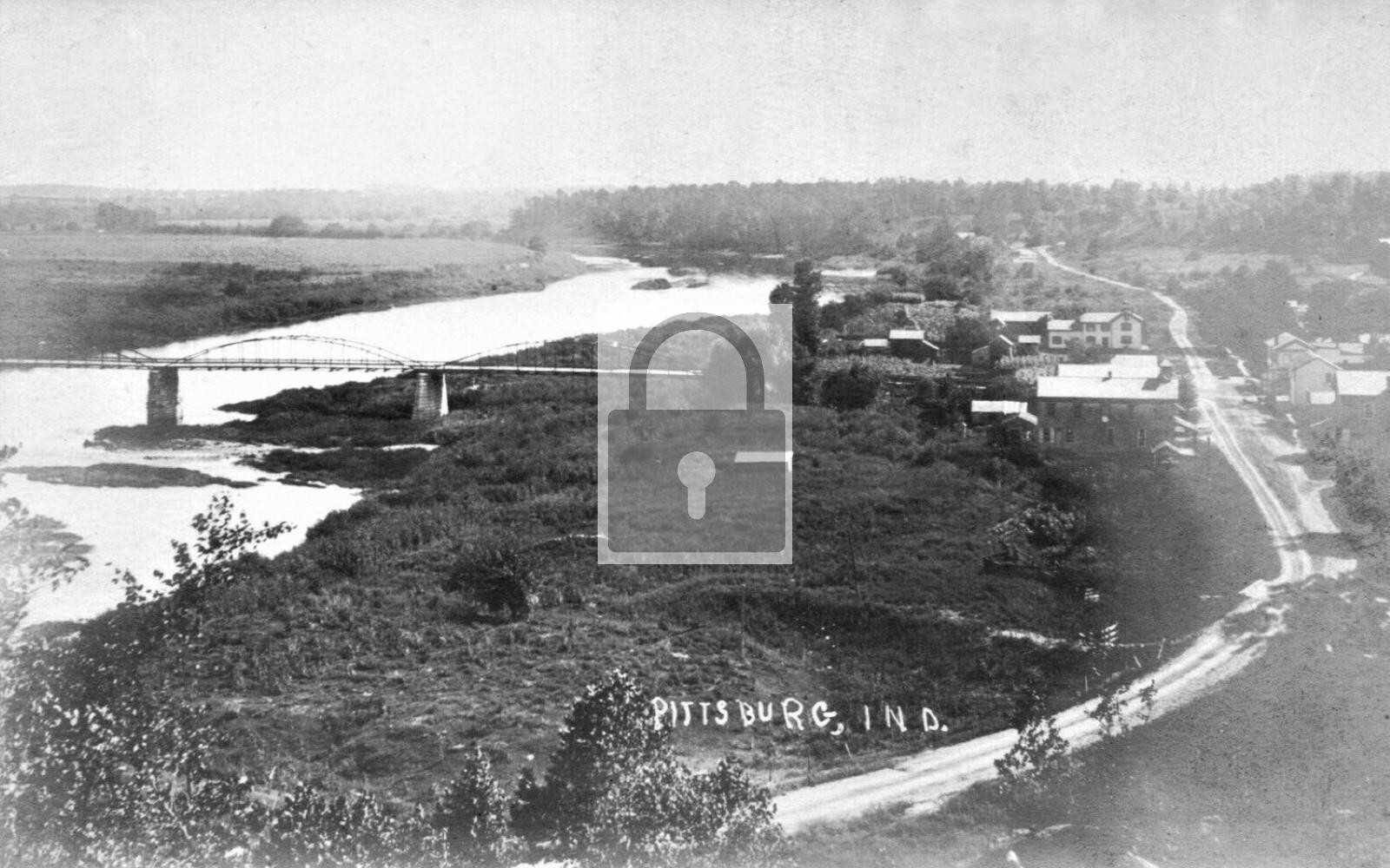 Birds Eye View Pittsburg Indiana IN 11x17 CANVAS POSTER | eBay