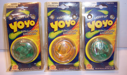 3 Light Up YoYo's with Clutch by WAY OUT TOYS ***NEW IN PACKAGE*** | eBay