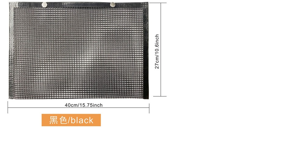 Black Cooking Grid Rectangular BBQ Grill Mesh Bag Non-Stick & Reusable ...