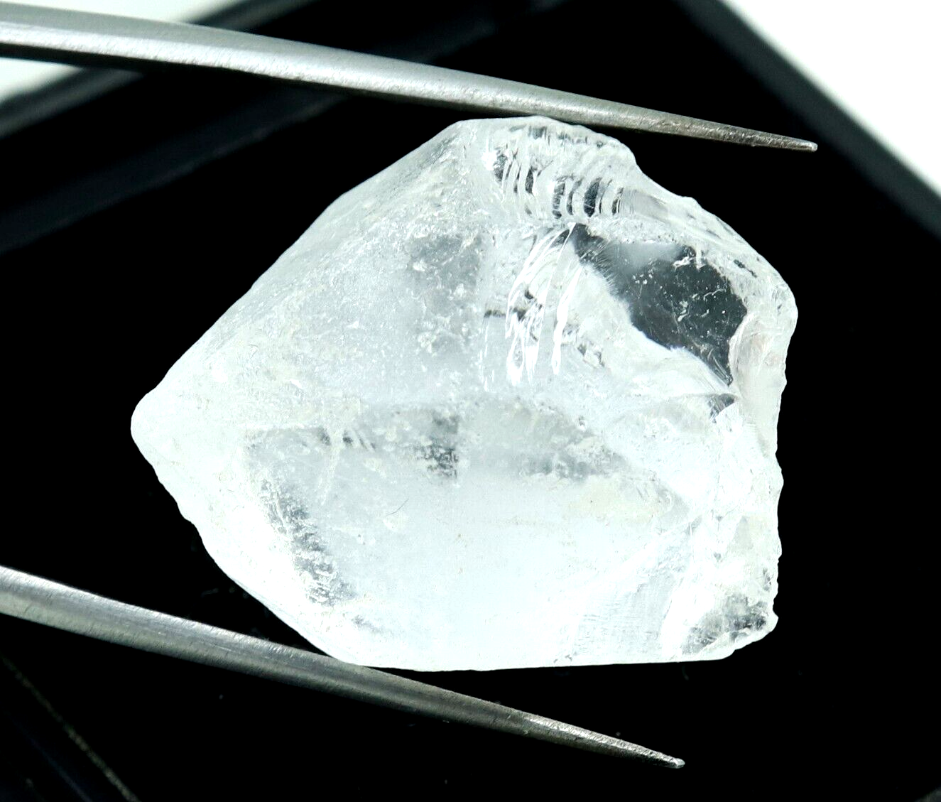 45.00 Ct Rare Herkimer Diamond Water Clear Quartz Crystal Anthraxolite ...