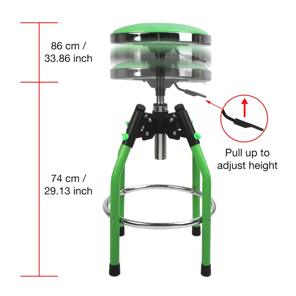 WORKPRO Adjustable Hydraulic Shop Stool Garage Bar Stool HeavyDuty ...