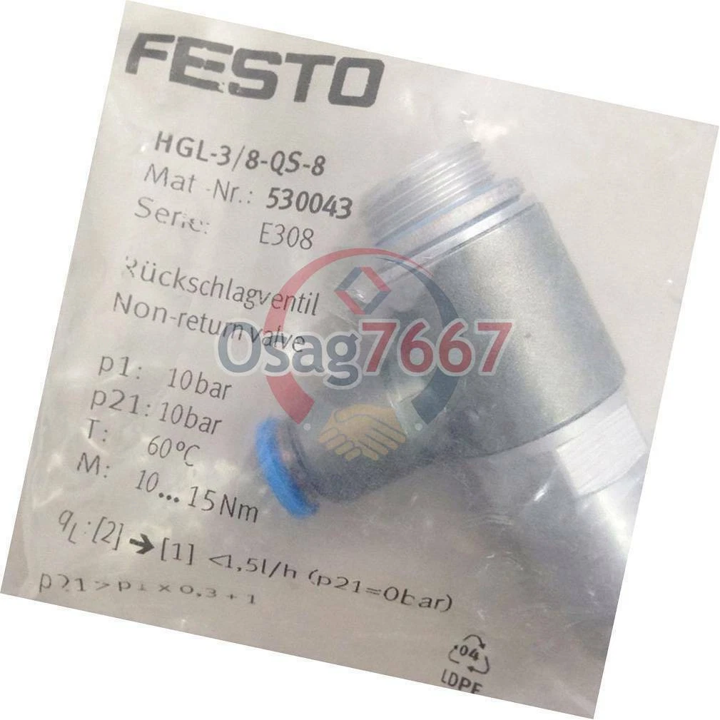 FESTO HGL-1/4 PILOT Operated Check Valve 1/4 In 12939 , 59% OFF