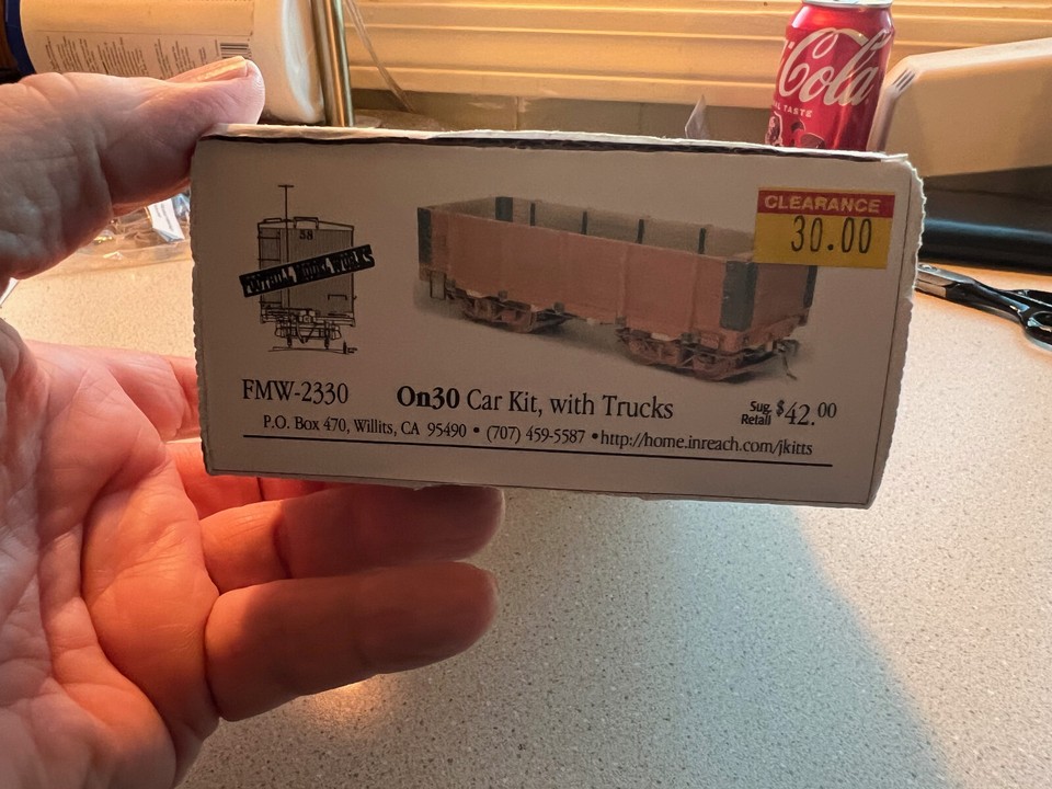 Foothill Model Works On30 20' Coal Car Kit With Trucks FMW-2330 ...