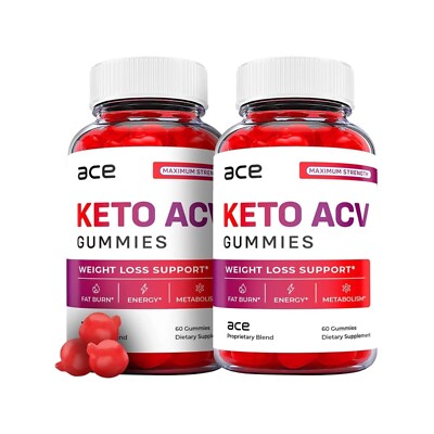 2-Pack Ace Keto Gummies - Ace Keto ACV Gummies Weight Loss, Vegan - 120 ...