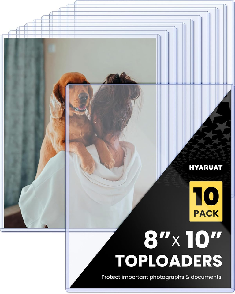 8x10 Toploaders - Clear Rigid Plastic Sleeves (10 Pack), Hard Sheet ...