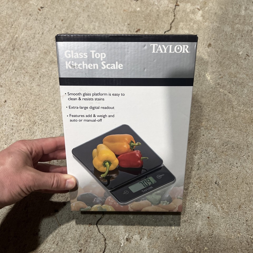 Taylor Glass Top Food Scale with Touch Control Buttons, 11 lb Capacity ...