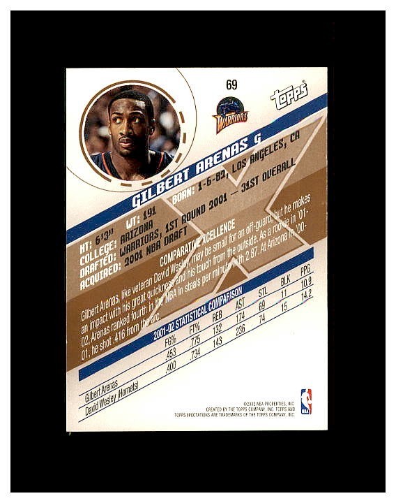 GILBERT ARENAS YOU PICK SEE SCANS TOPPS, FLEER, UPPER DECK ROOKIES ...