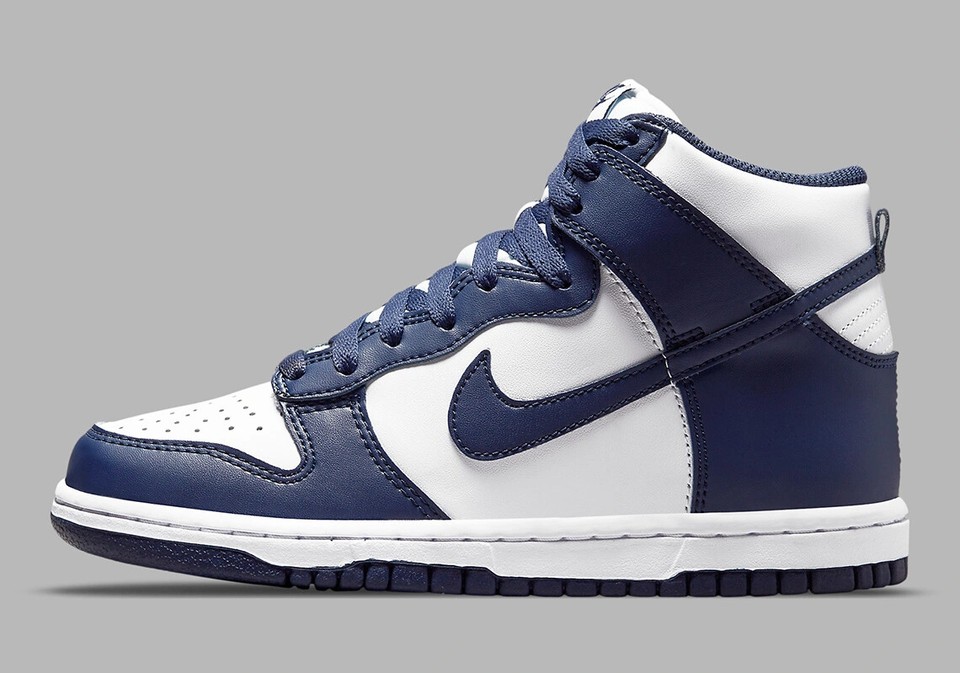 Nike Dunk High GS Size 4 White Midnight Navy DB2179 104 | eBay