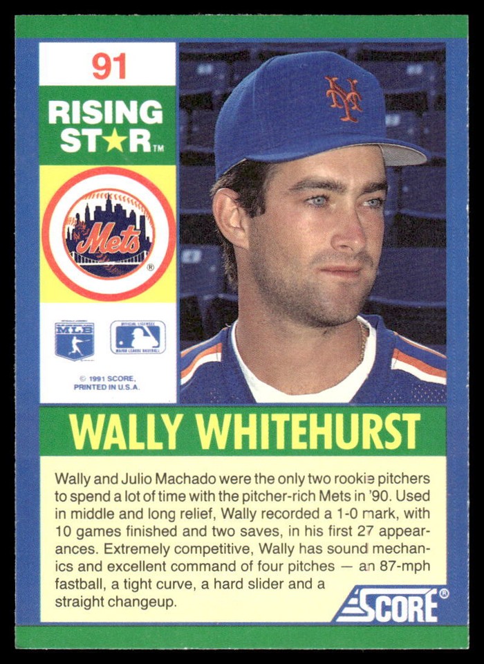1991 Score 100 Rising Stars Wally Whitehurst #91 New York Mets | eBay