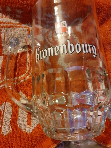Vintage Pint Tankard Kronenbourg Old Pint Mark Crown With BAR TOWEL ...