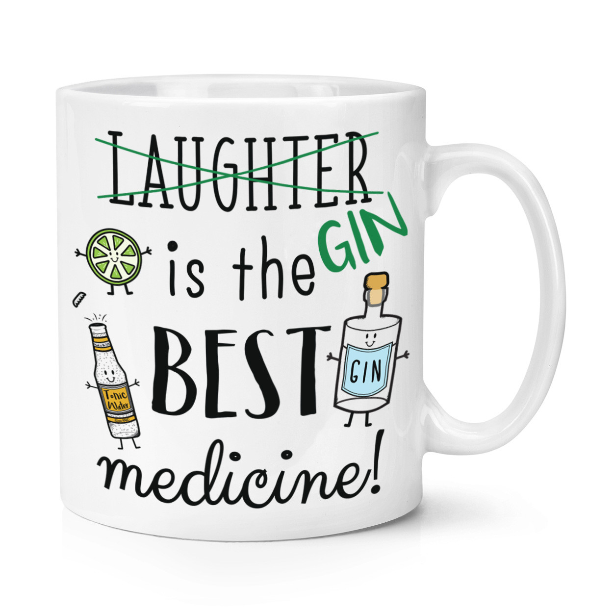 Laughter Gin Est le Meilleur Médecine 284ml Tasse - Drôle Blague | eBay