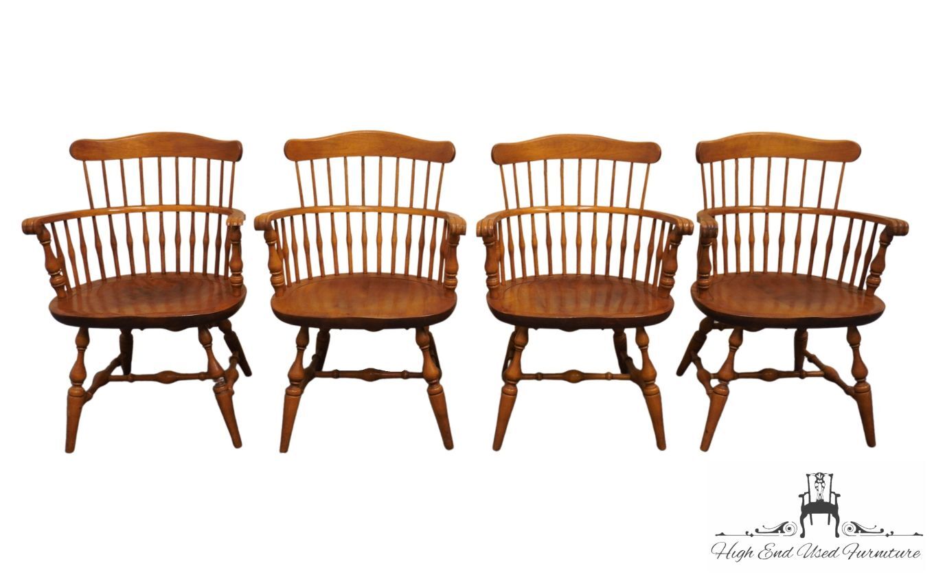 Set of 4 NICHOLS & STONE Solid Hard Rock Maple Colonial Early American ...