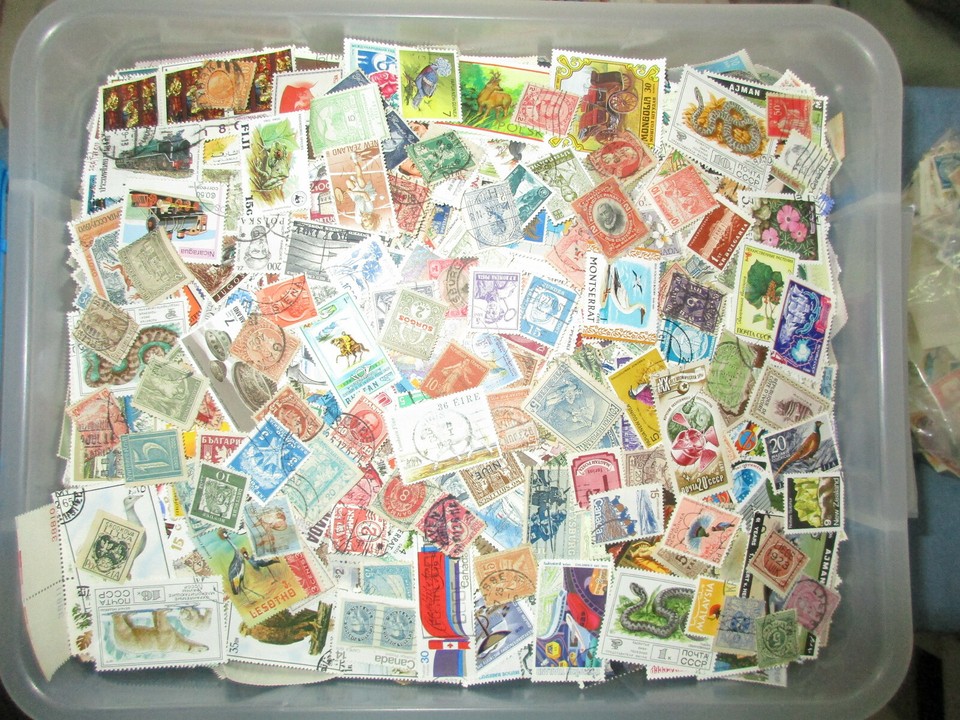WHOLE WORLD BULK MIX APPROX 1,000 STAMPS BY WGT. REDUCED. CLEARANCE ...