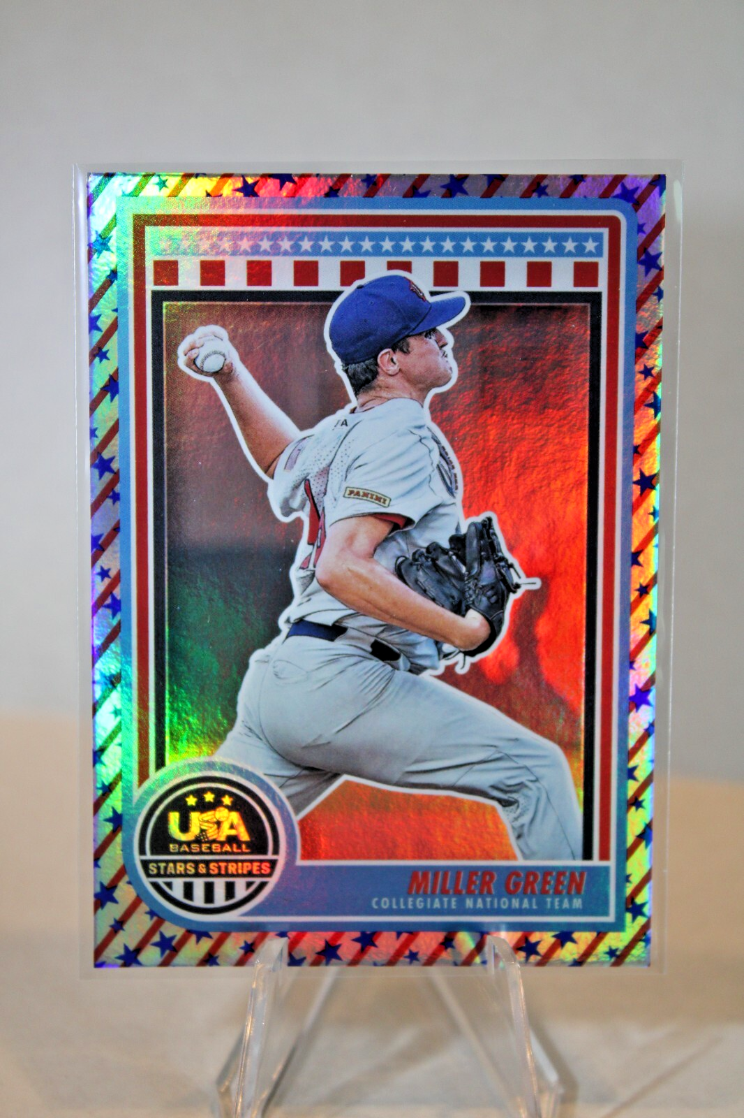 Miller Green 2025 Panini Stars & Stripes Baseball /50 Collegiate Team ...