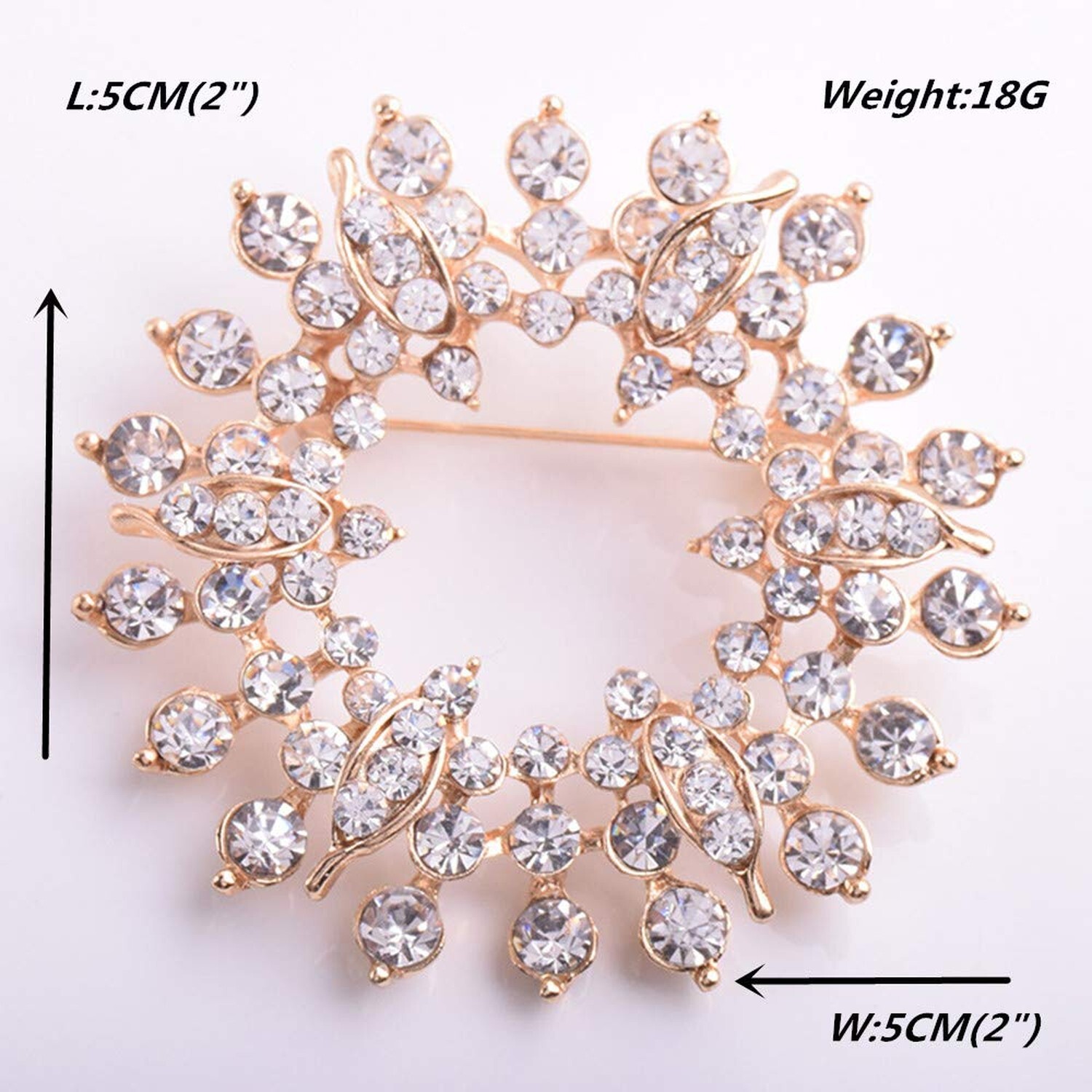 Brooch Pins for Women，Gold Tone Austria Rhinestone Crystal Brooch Pins ...