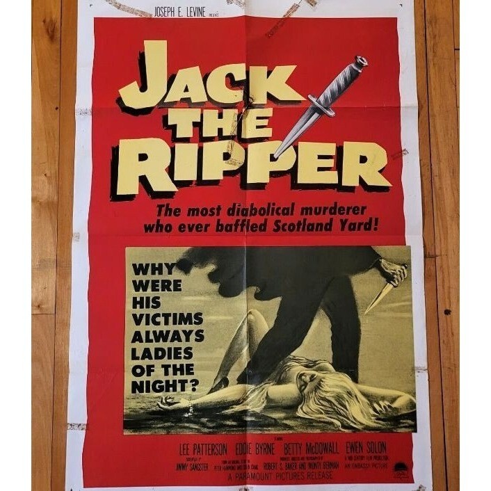 Jack The Ripper (1959) British Horror Original Movie Poster 27x41 Foled ...