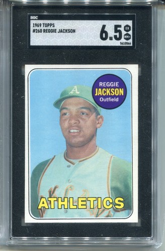 1969 Topps Baseball #260 Reggie Jackson Rookie Card Graded SGC 6.5 Ex ...
