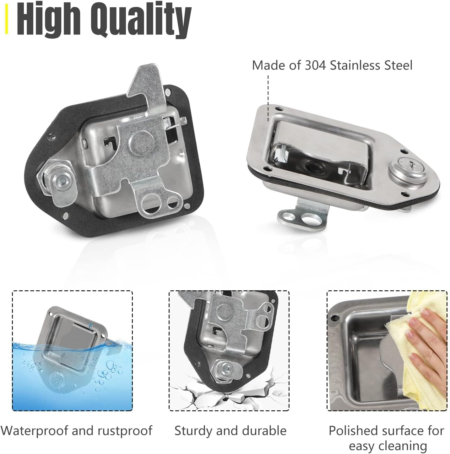 2Pcs Truck Tool Box Latch Toolbox Paddle Lock Replacement Handle ...