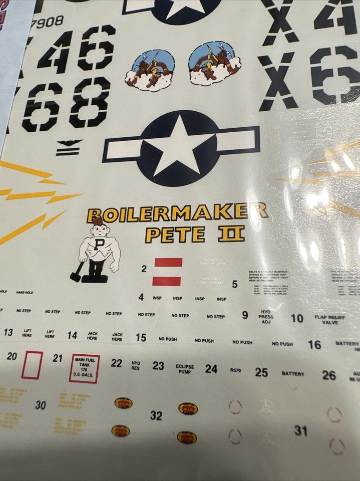 Superscale Decals 480623 1/48 Scale P-47D Razorback & D-30 Boilermaker ...