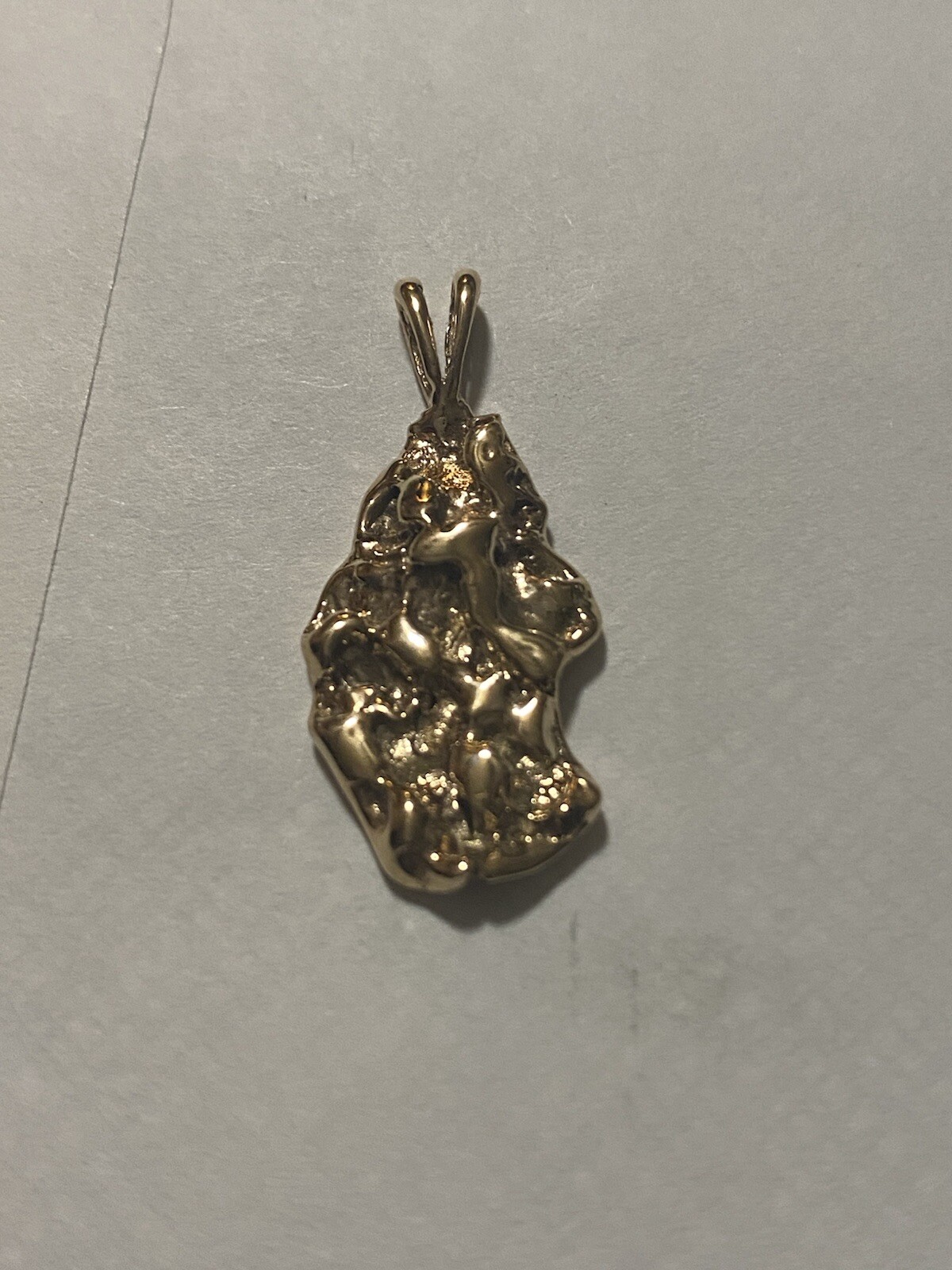 14K Yellow Gold Nugget Pendant - Gem