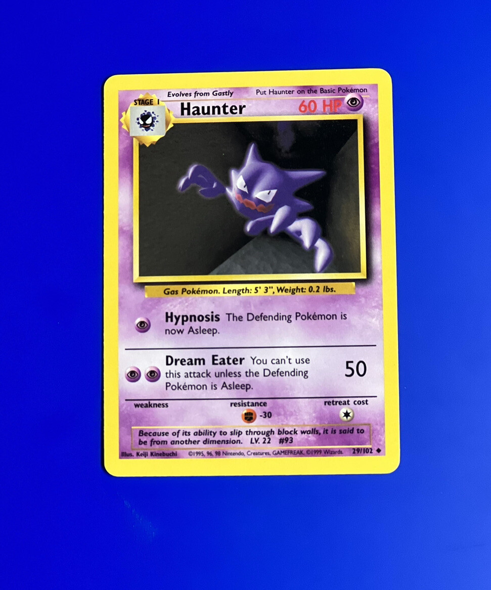 Pokémon TCG Haunter Base Set 29/102 Regular Unlimited Uncommon 1999 ...