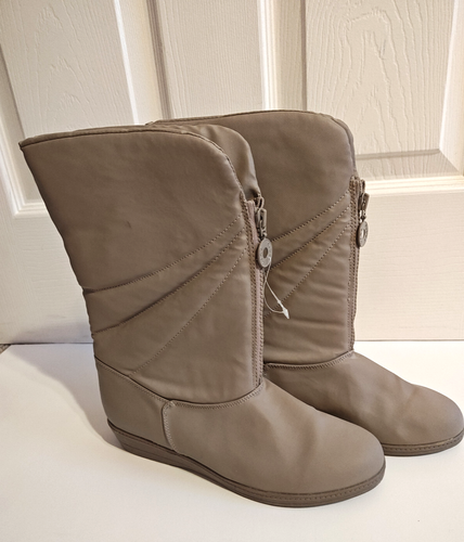 New SOFTSPOTS Boots Women 8.5M Tan/Khaki Front Zip Winter Mid-Calf ...