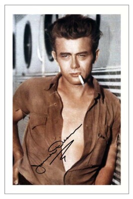 JAMES DEAN Signed Autograph PHOTO Fan Gift Signature Print REBEL ...