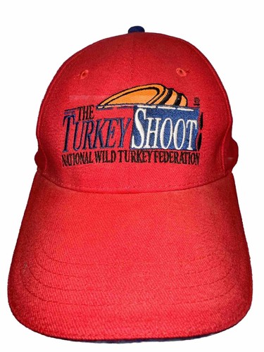 The Turkey Shoot NWTF Red Hat Cap w Blue Orange Strap Buckle | eBay