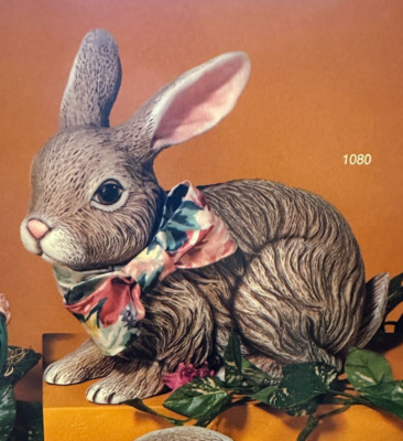 VINTAGE SCIOTO CERAMIC MOLD #S-1080 LARGE REALISTIC RABBIT 13"L (2 ...