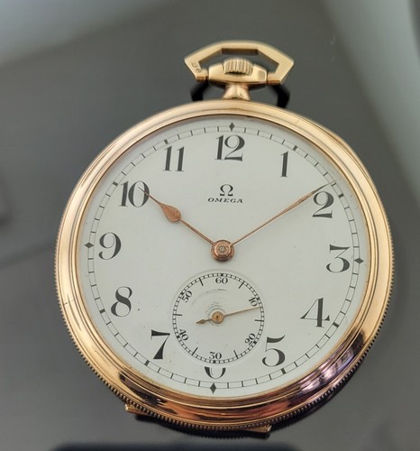 Ω Omega 49mm Pocket Watch Open Face 14K .585% Yellow Gold 1037 | eBay