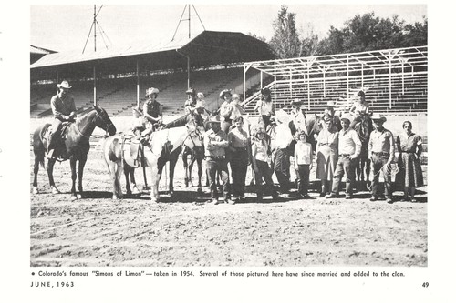 Colorado Simons of Limon Rodeo 1954 Family Group Portrait Vtg Magazine ...