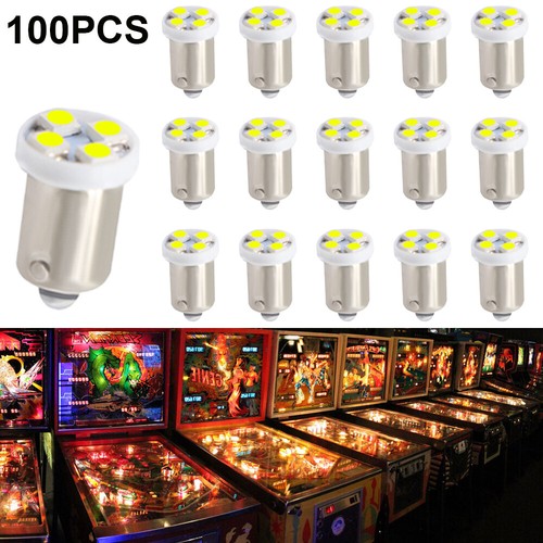 100Pcs Pinball Machine Playfield LED Light Bulbs AC DC 6.3V BA9S 47 44 ...