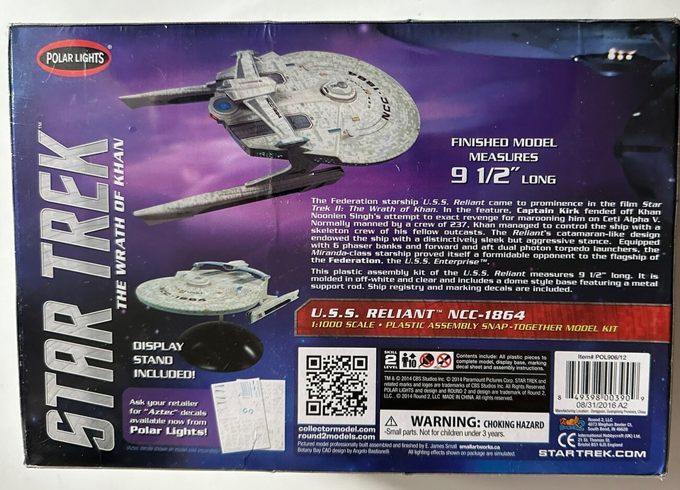 STAR TREK USS RELIANT NCC- 1864 SEALED MODEL KIT POLAR LIGHT NEW | eBay