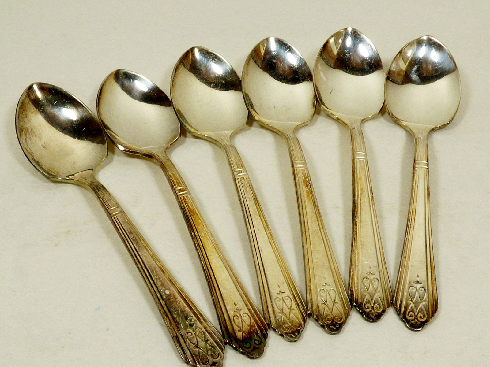 VTG 1929 R.C.C.O. Crusader Silver Plate Set of 6 tea spoons grapefruit ...