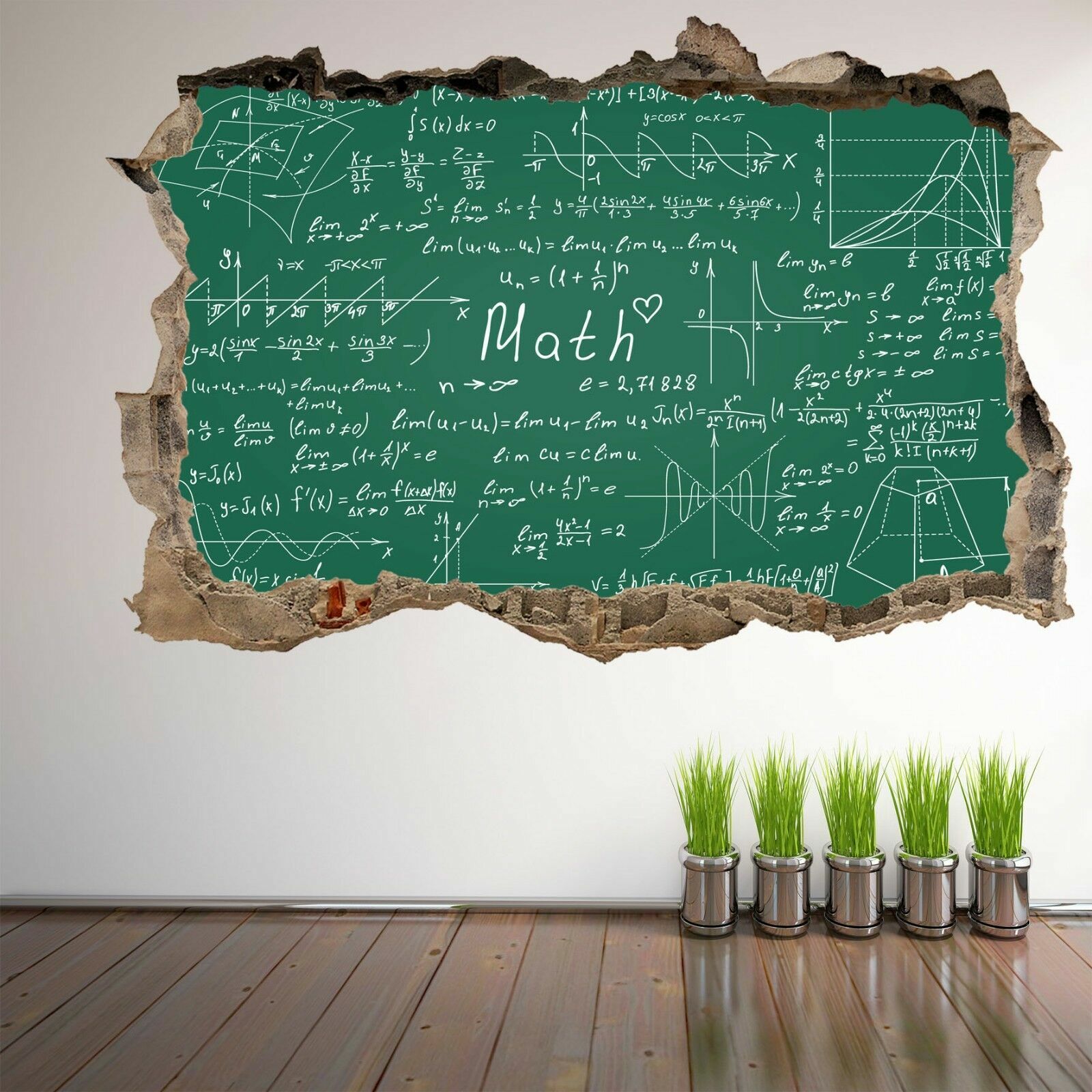 Math Formulas 3D Wall Art Sticker Mural Decal Mathematics School Decor ...