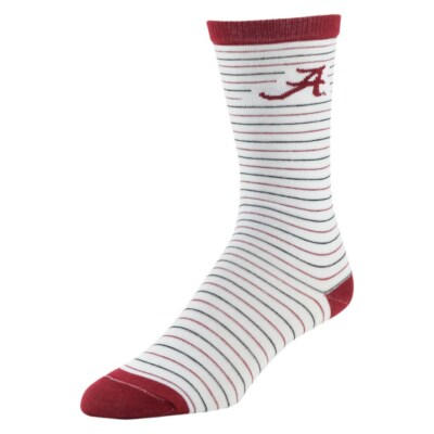 Women's Mojo Alabama Crimson Tide NCAA Pinstripe Crew Socks New Size 9 ...